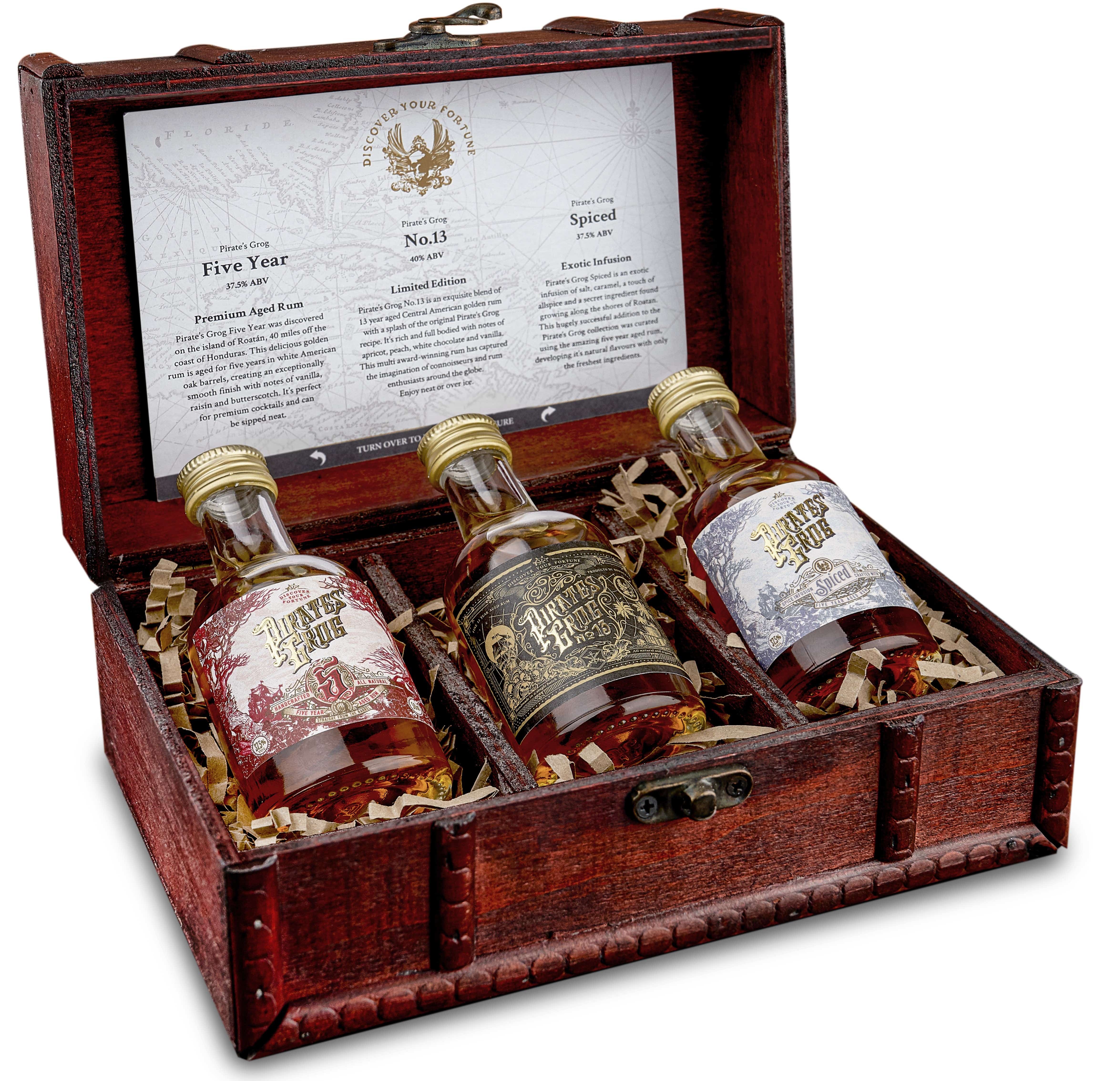Pirate's Grog Rum Original Miniatures Gift Set 3x5cl, Threshers | Gin ...