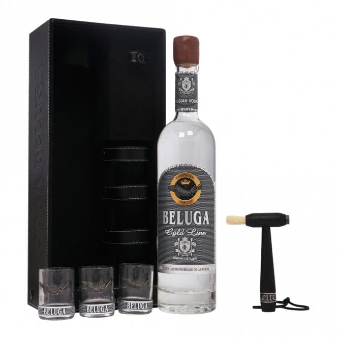 Beluga Russian Vodka Gold Line Gift Pack 70cl, Threshers | Vodka ...