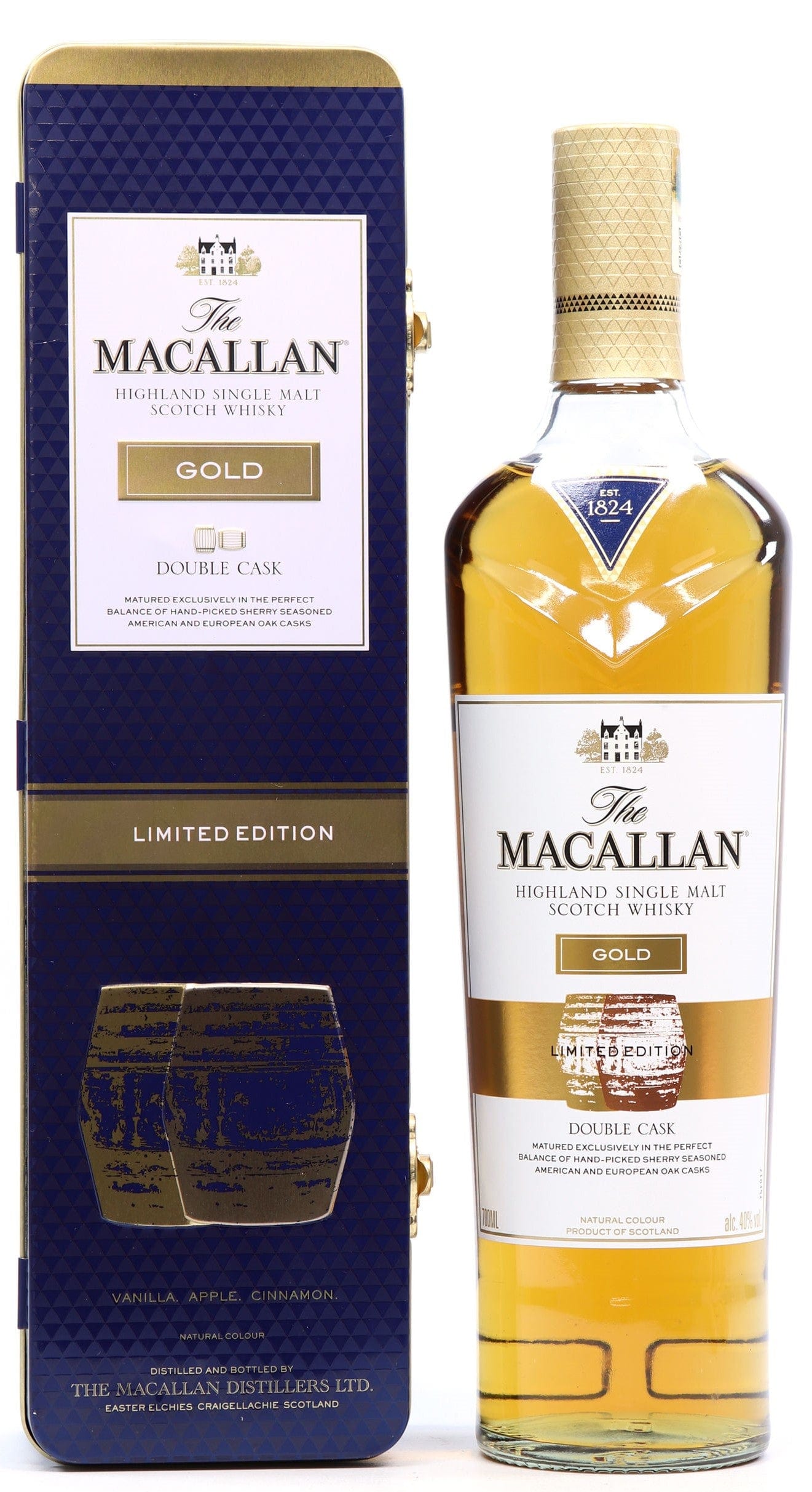 Macallan Gold Double Cask Limited Edition Barrel Tin 70cl, Threshers ...