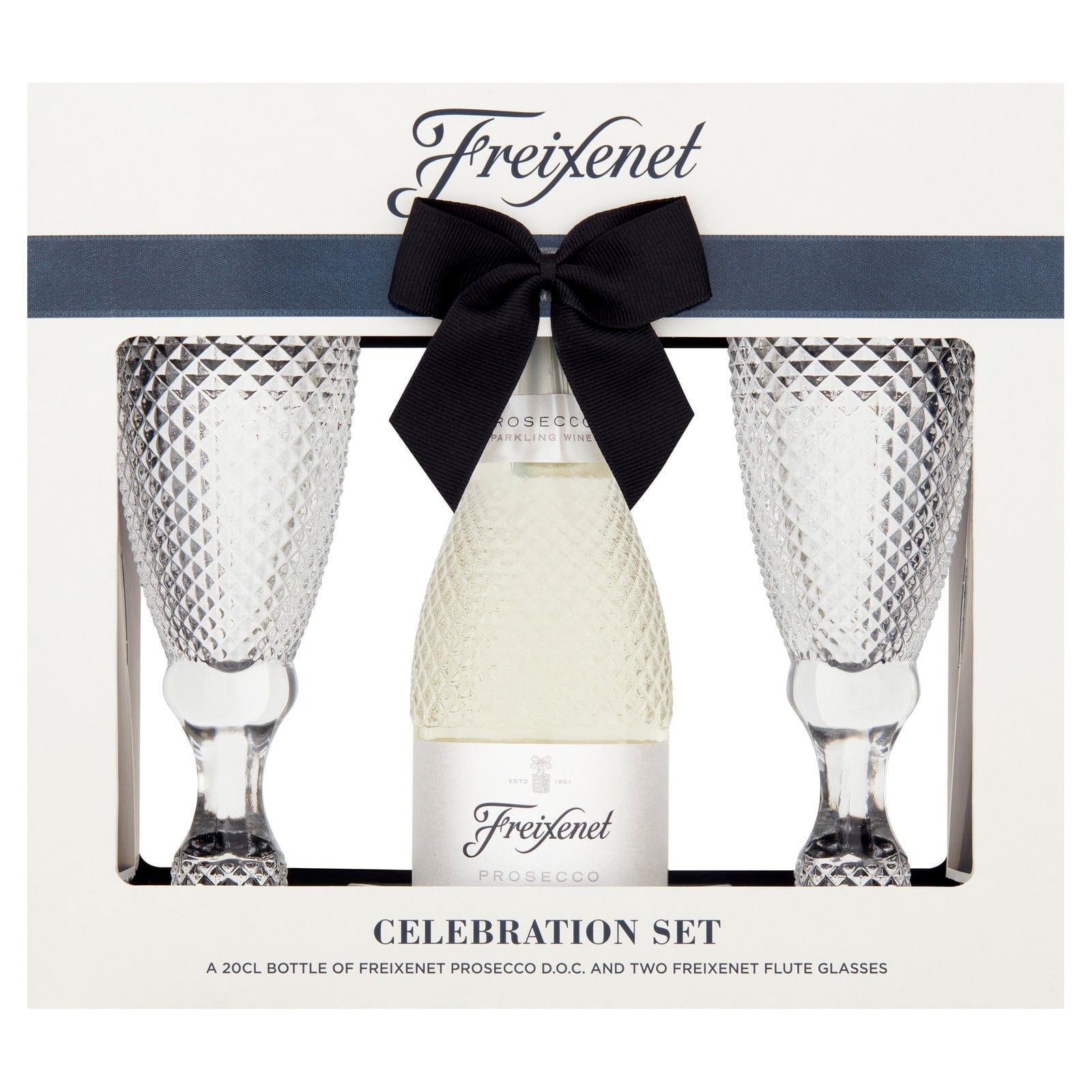 Freixenet Prosecco & 2 Cut Glass Flutes Gift Set 20cl, Freixenet, Italy ...
