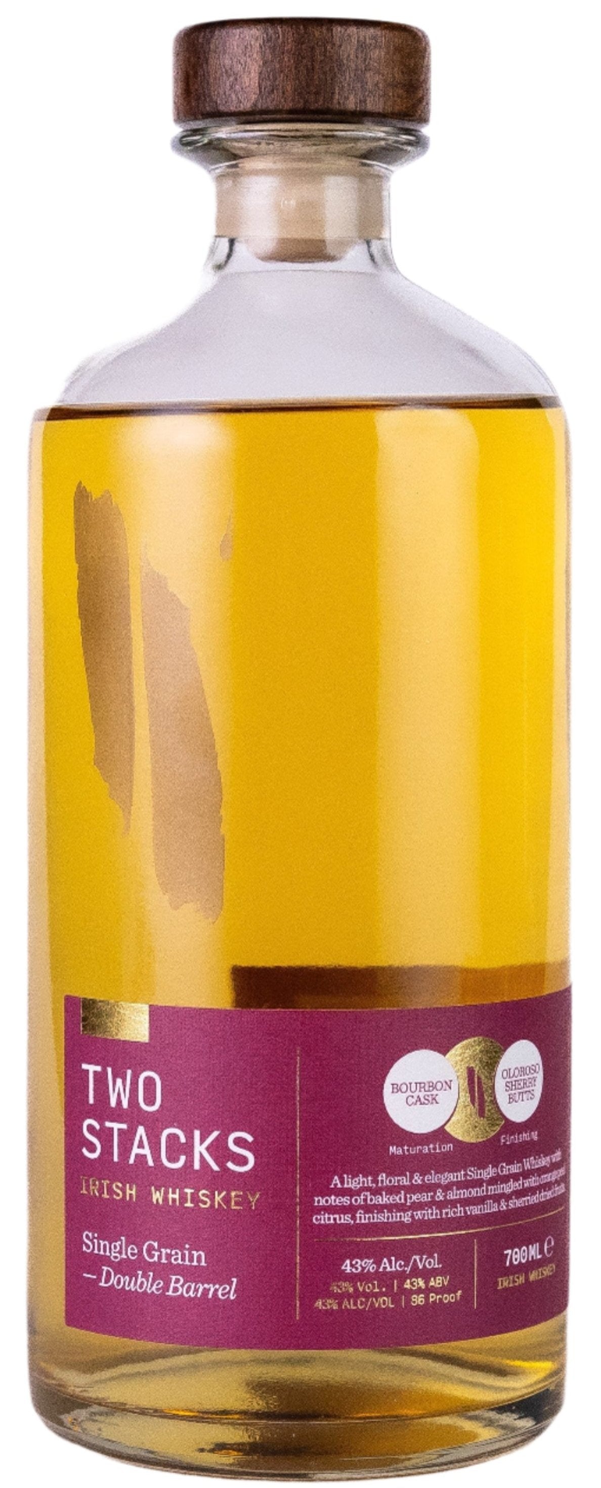 Two Stacks Double Barrell Single Grain 70cl – Threshers