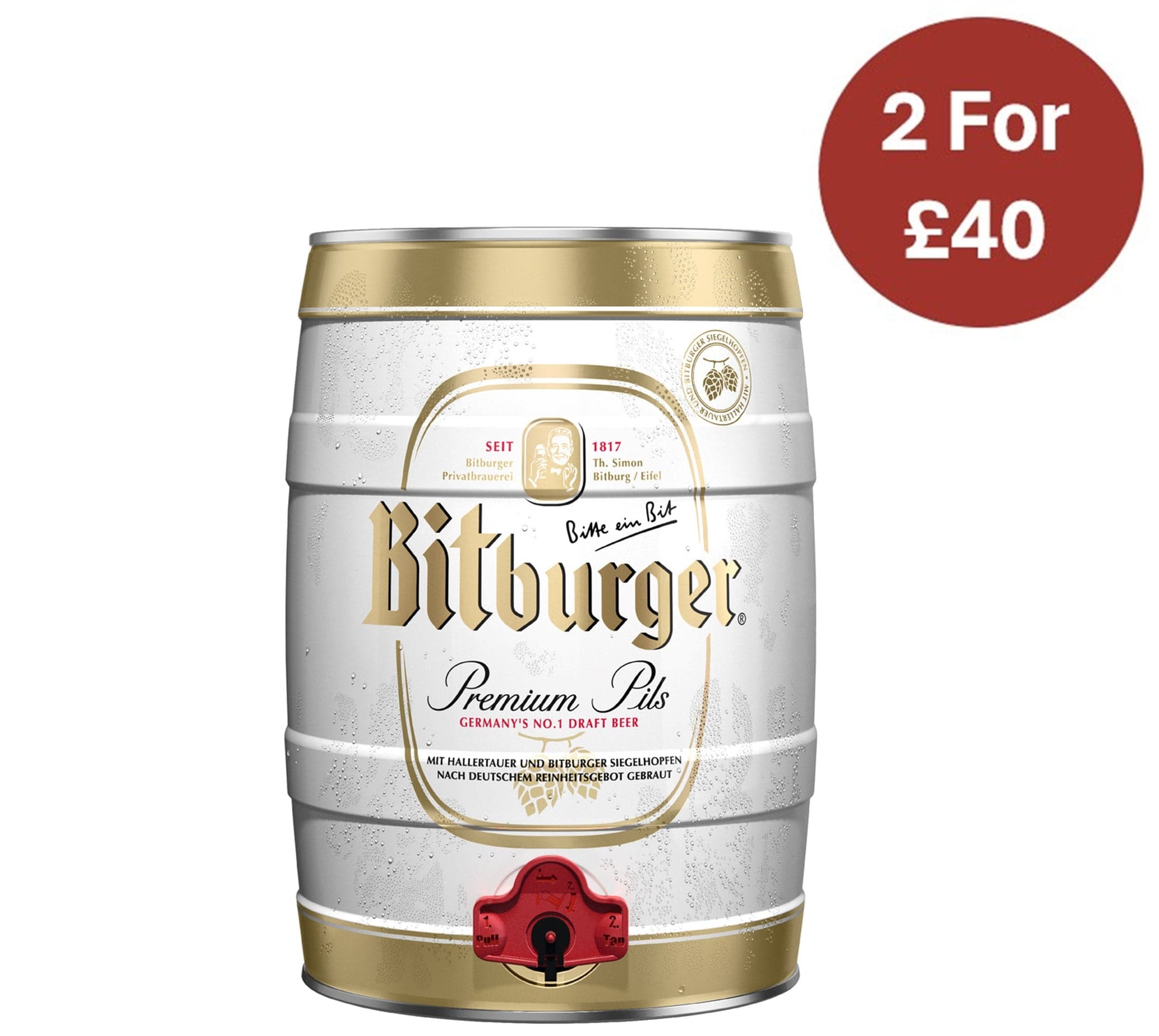 Bitburger Pilsner Mini-Keg 5L – Threshers