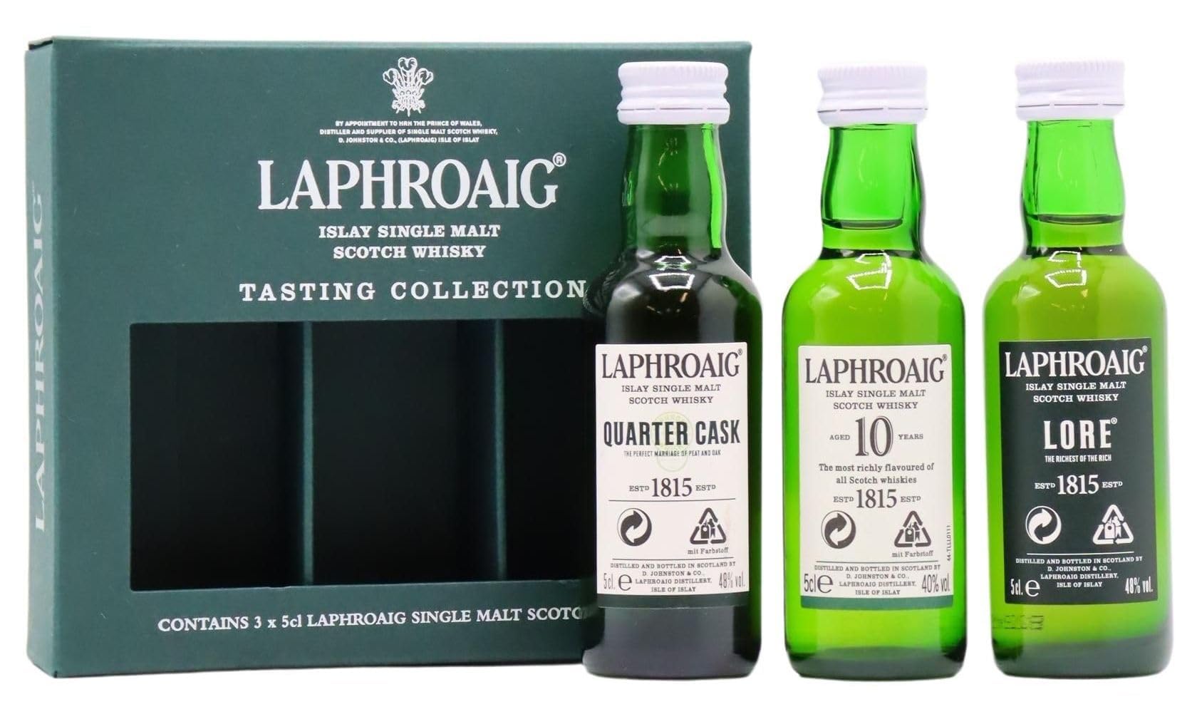 Laphroaig 10 Year OOld LLore Quarter Cask Miniature Whisky Gift Pack ...