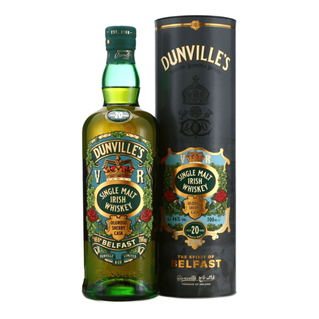 Dunville's Vr 20 Year Old Oloroso Sherry Cask Irish Whiskey 70cl ...