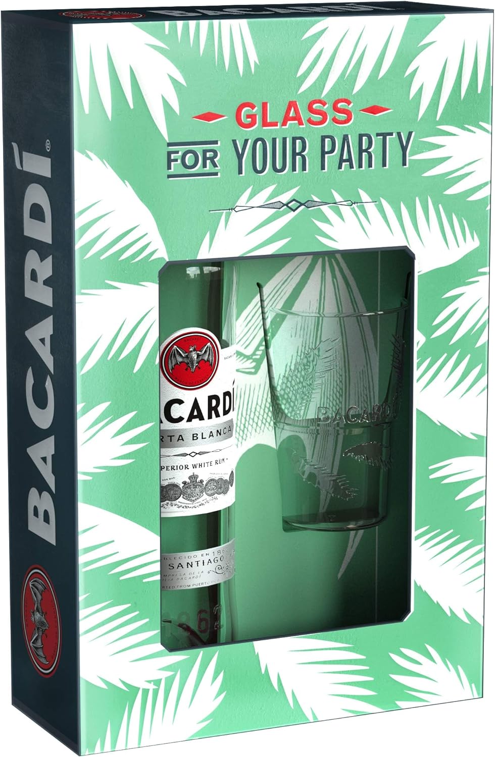 Bacardi Carta Blanca White Rum with Glass Gift Pack 70cl, Threshers ...