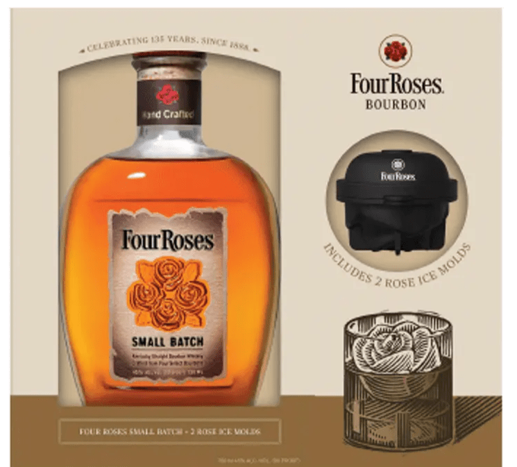 Four Roses Small Batch Bourbon Gift Set with Ice Moulds 70cl, Threshers ...