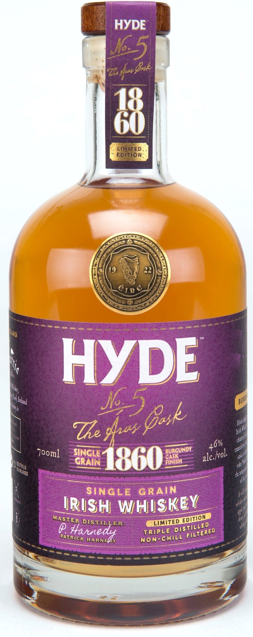 Hyde No.5 the Áras Cask Single Grain Irish Whiskey 70cl, Threshers ...