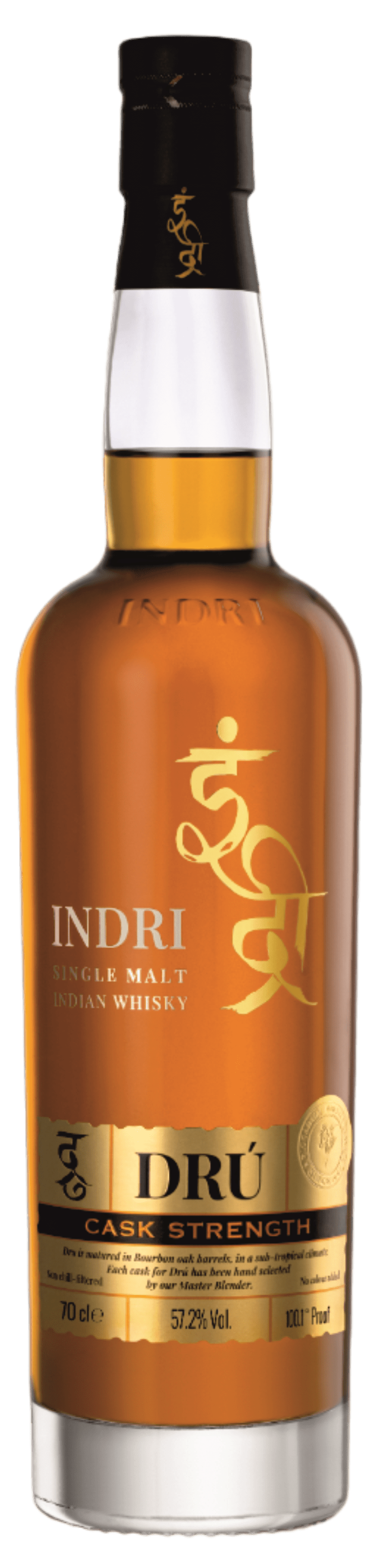 Indri Drú Ex-bourbon Cask Strength Single Malt Indian Whisky 70cl ...