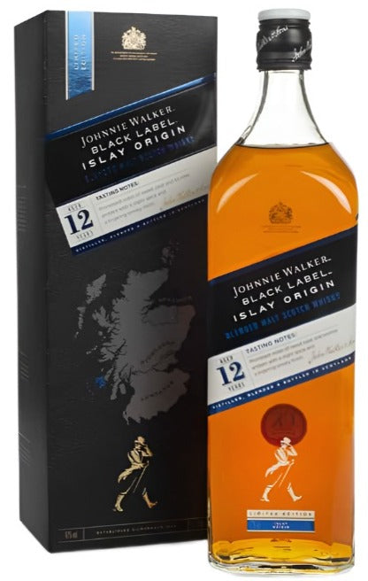 Johnnie Walker 12 Year Old Black Label Islay Origin Blended Malt Scotch ...