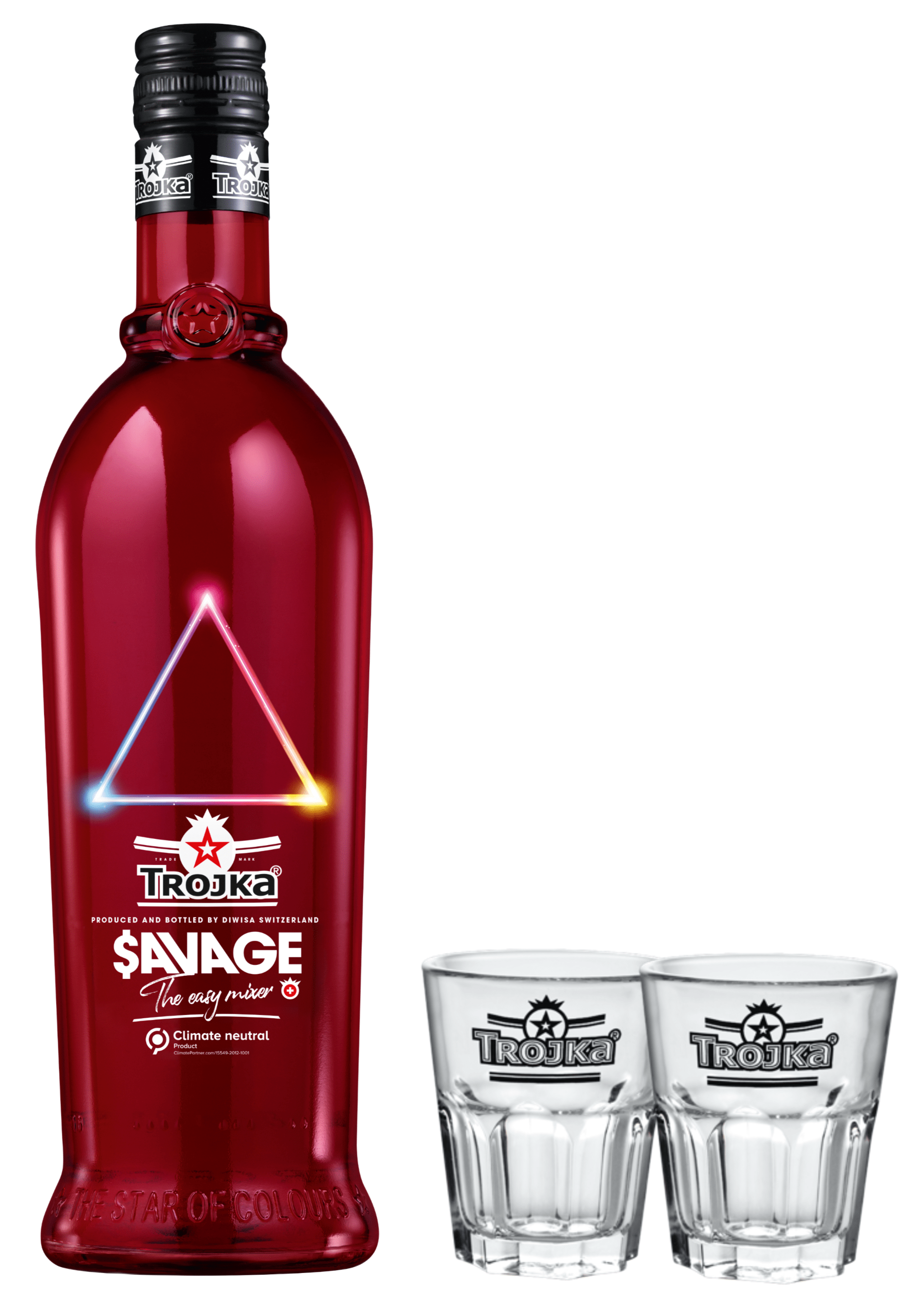Trojka Savage Vodka Liqueur & 2x Shot Glasses 70cl – Threshers
