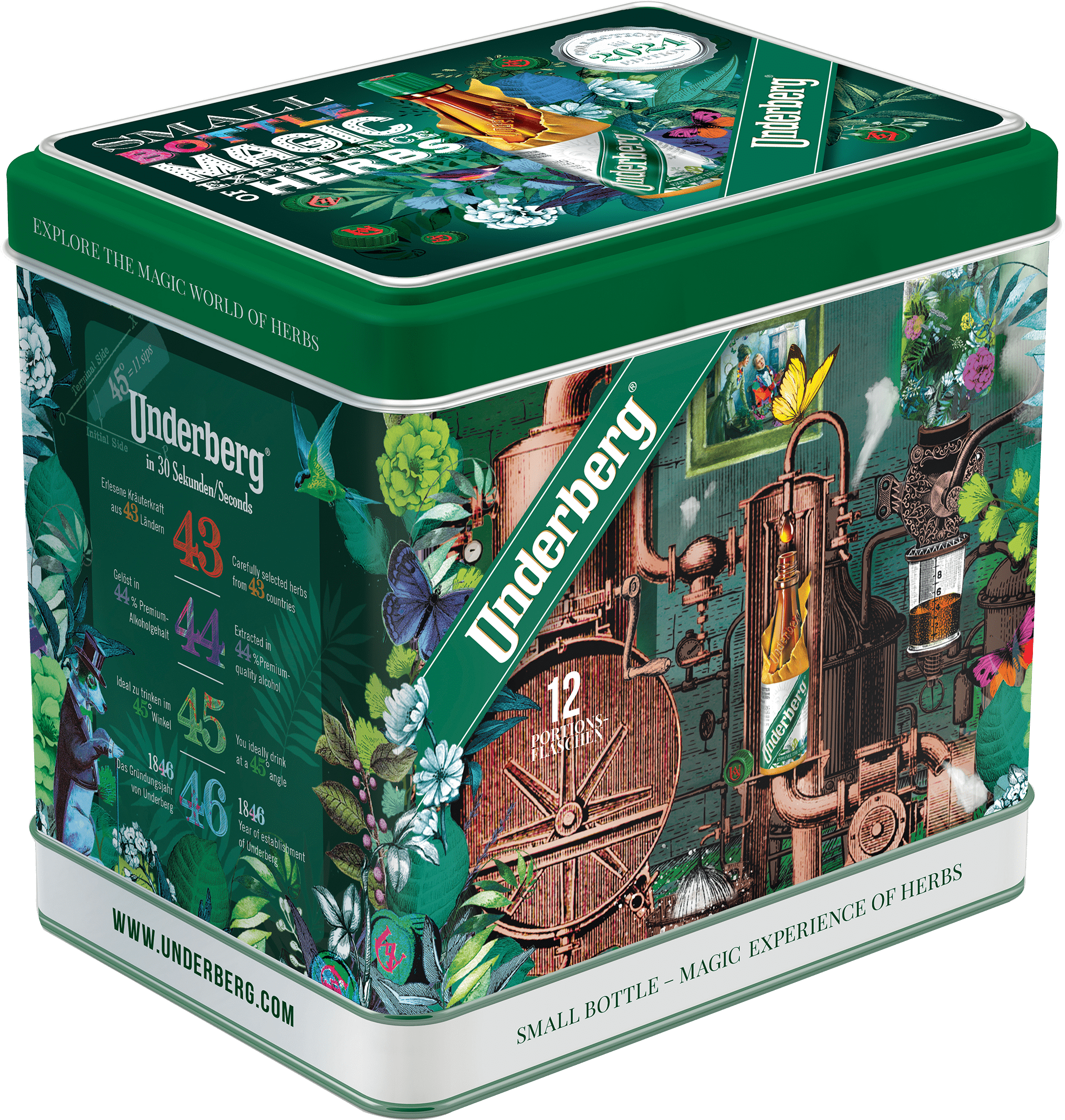 Underberg Herbal Digestive Bitter Miniature Gift Tin 12x2cl – Threshers