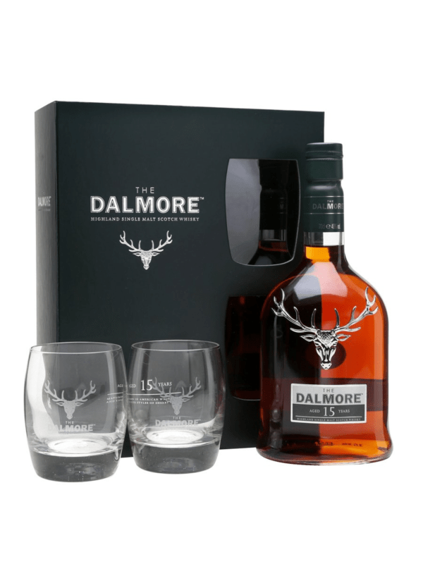 The Dalmore 15 Year Old Gift Set with Glasses 70cl, Threshers, Highland ...