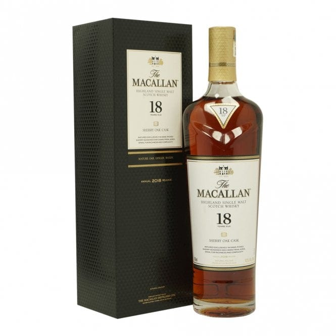Macallan Sherry Oak 18 Year Old 2018 Release Gift Box 70cl, Macallan ...