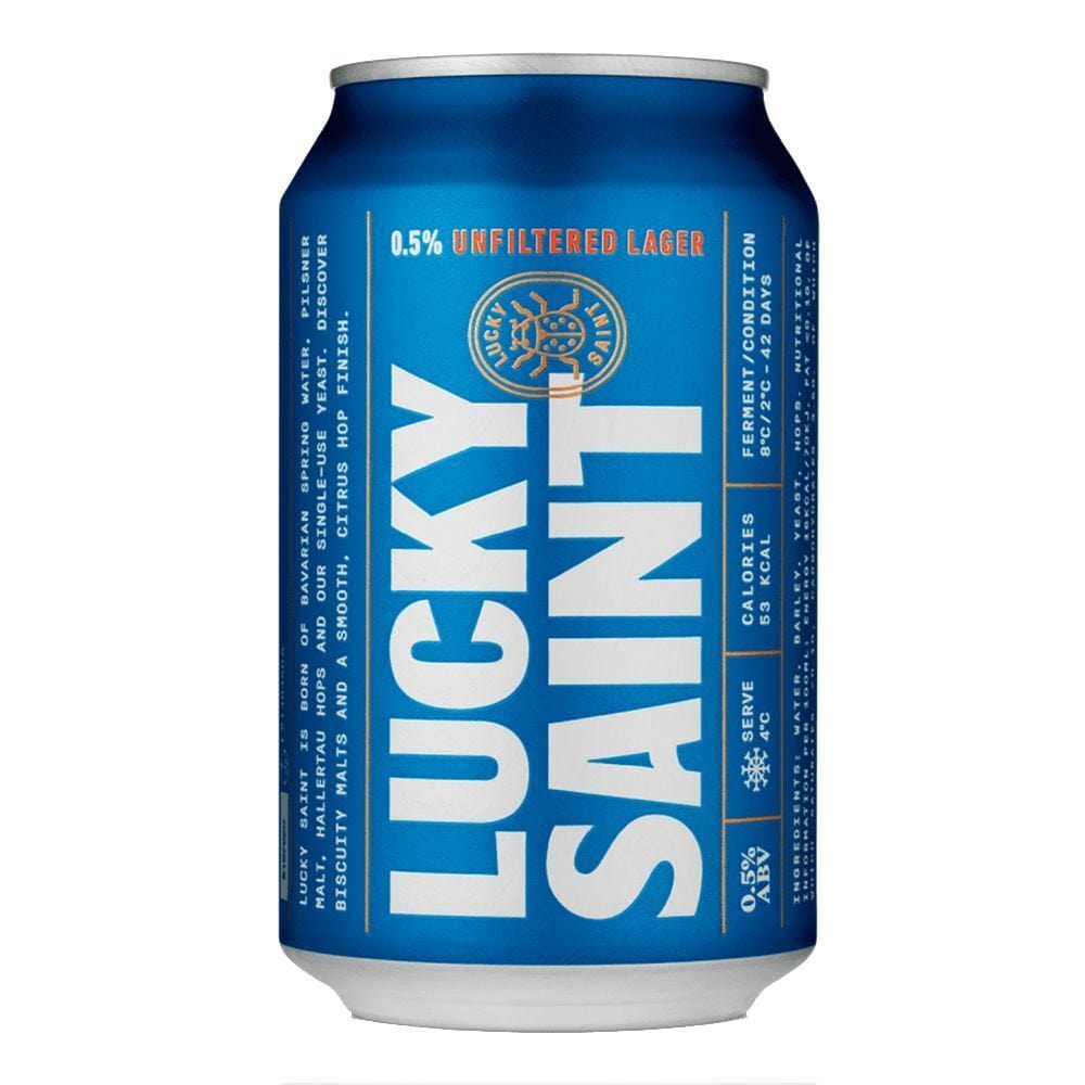 Lucky Saint Alcohol Free Lager Cans 12x330ml, Threshers | Lager Beer ...