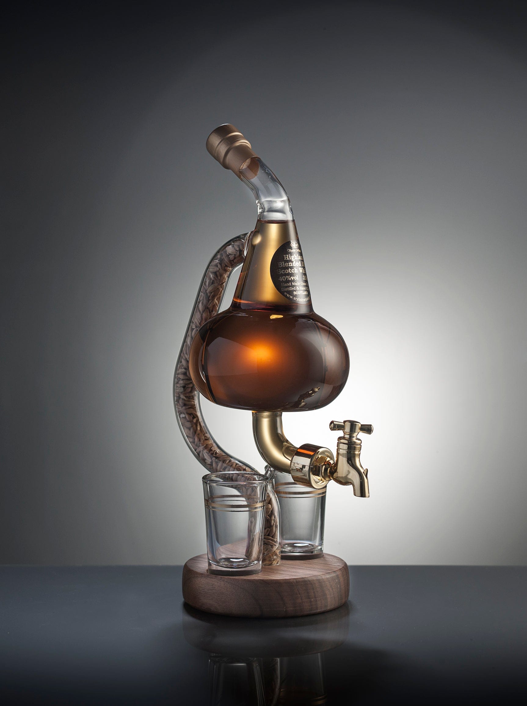 Pot Still Refillable Rum Decanter with Tap & 2 Glasses 35cl, Threshers ...