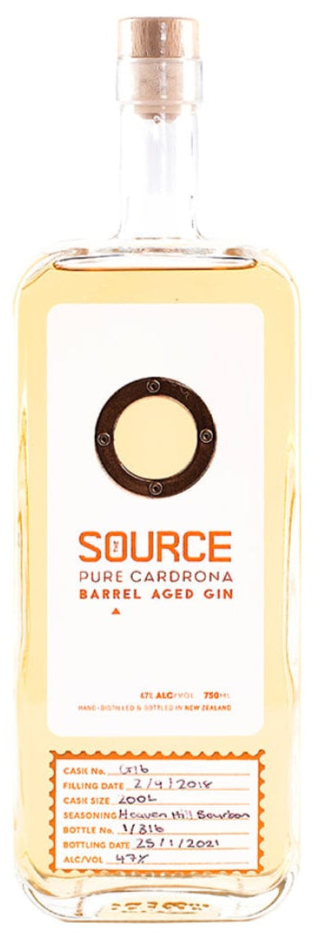 The Source Heaven Hill Bourbon Barrel Aged Pure Cardrona Gin 70cl ...