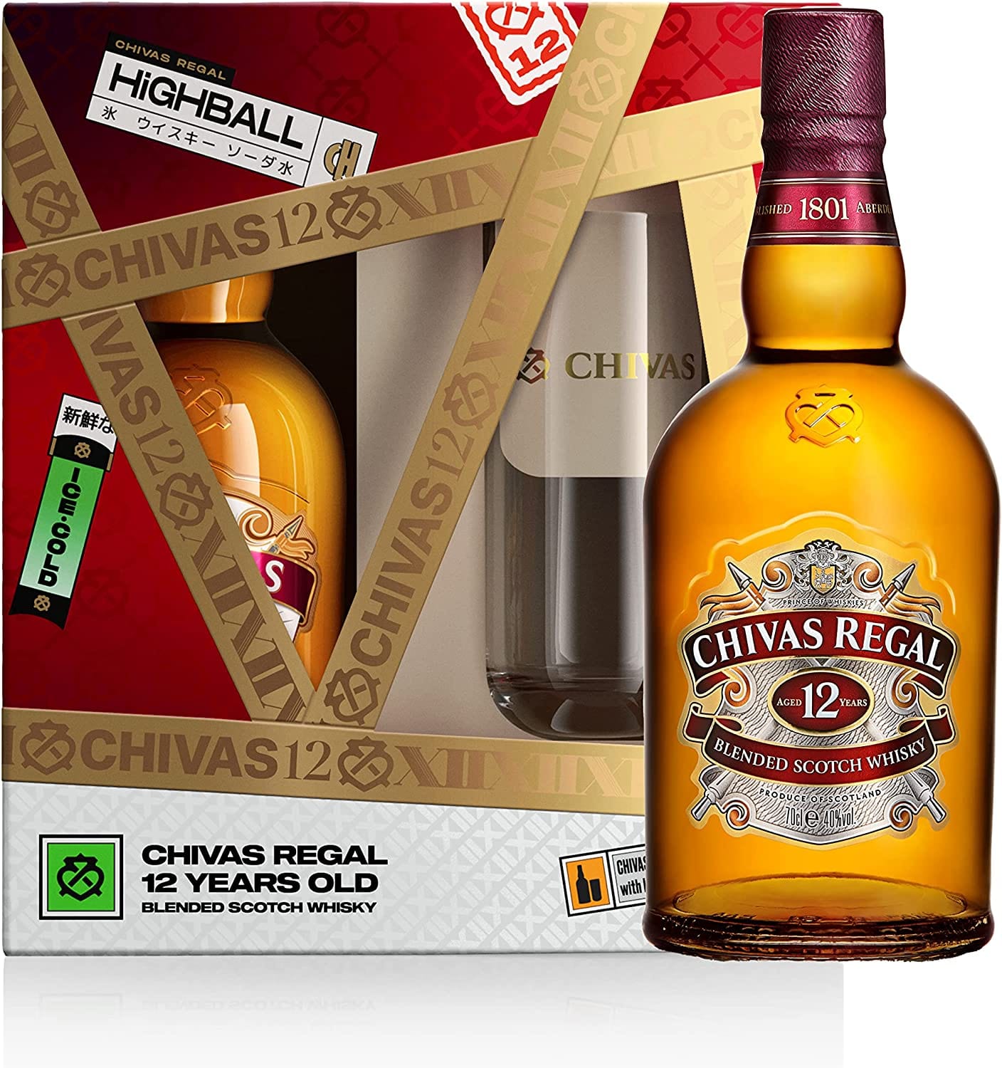 Chivas Regal 12 Year Old Blended Scotch Whisky Highball Glass Gift Set – Threshers