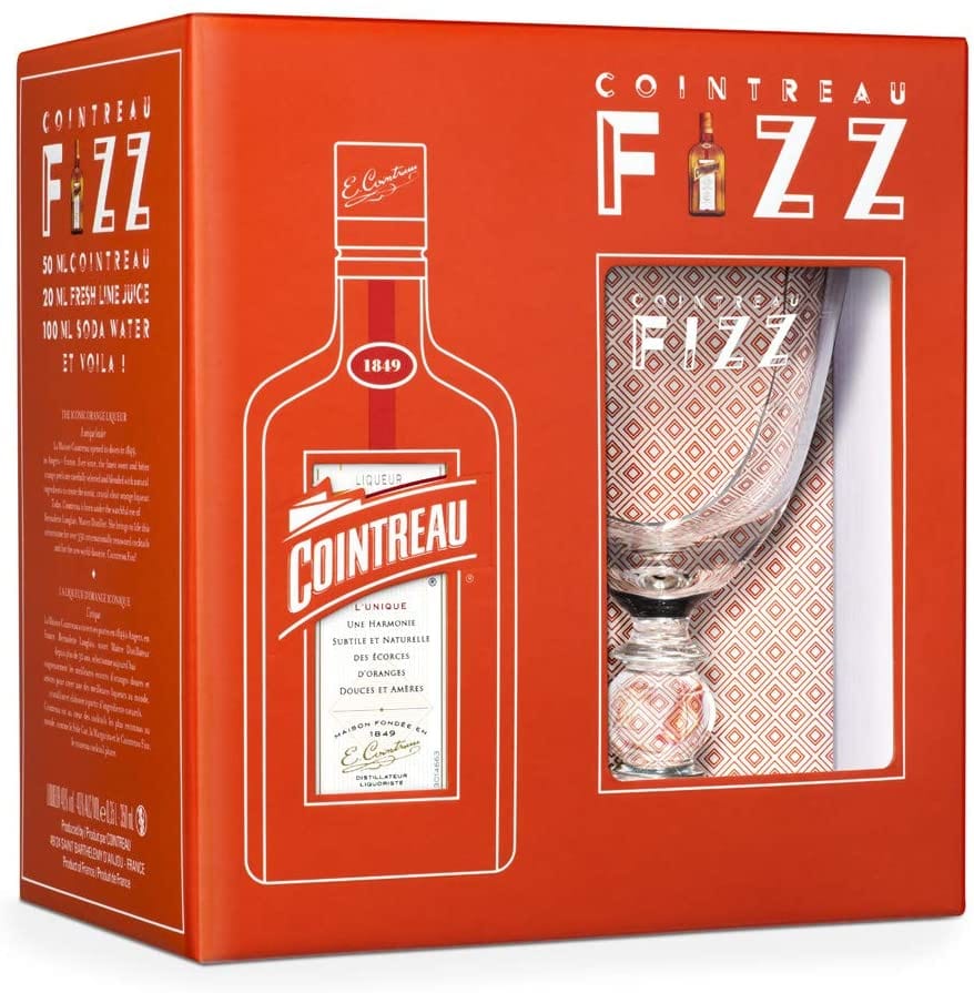 Cointreau Triple Sec Orange Liqueur Fizz Glass Gift Set 35cl, Threshers ...