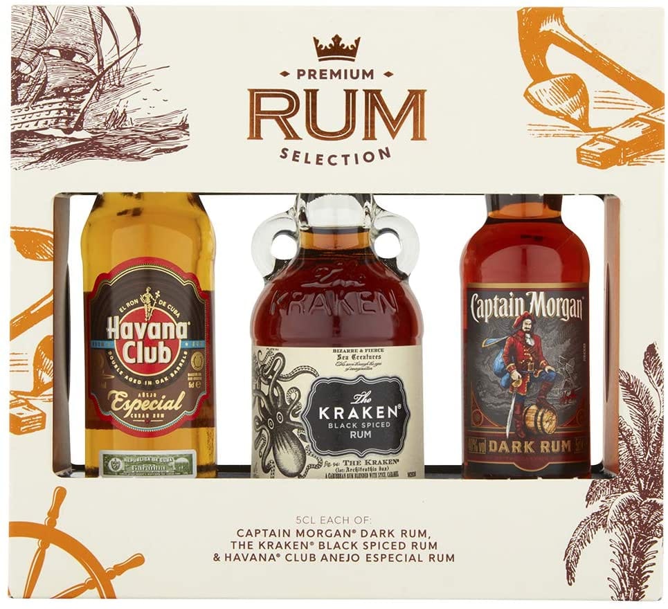 Rum Trio Gift Set 3x5cl, Kraken;captain Morgan;havana Club | Spiced Rum ...