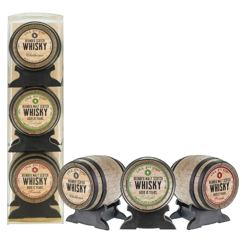 Osa Mini Barrel Blended Malt Scotch Whisky Tasting Set 3x5cl, Threshers ...